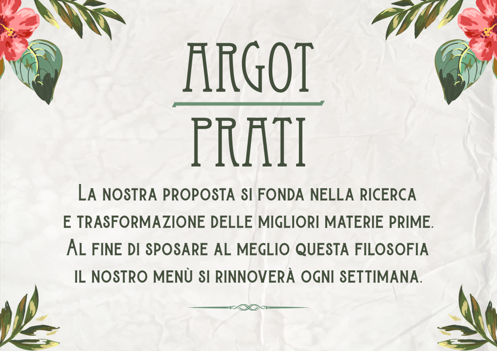 Menu Digitale - Argot Prati